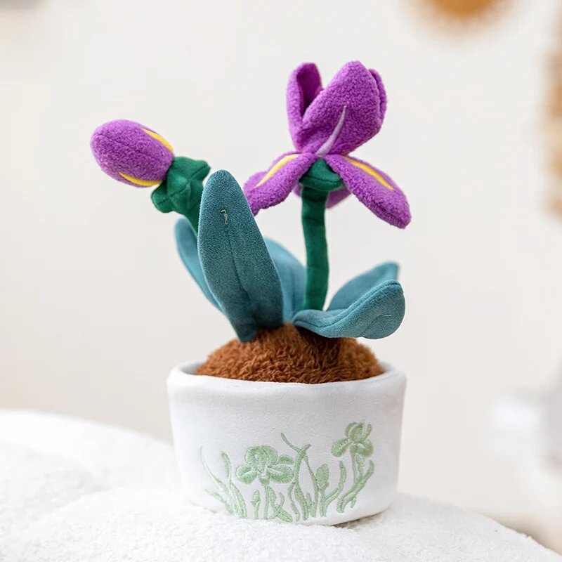 Плюшевый ирис в горшке, 25 см, Цвет: iris