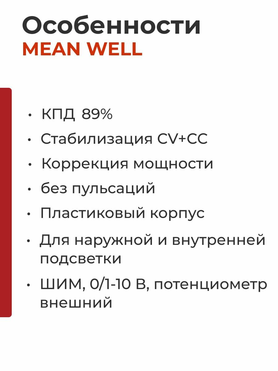 NPF-60D-24 MEAN WELL, Светодиодный драйвер (LED-драйвер) с диммингом, с коррекцией мощности, IP67, для наружного применения 60 Вт 24 В 2.5 А