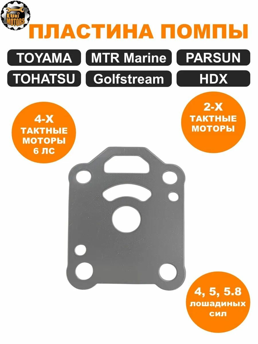 Пластина помпы HDX, PARSUN, TOYAMA T4, Т5