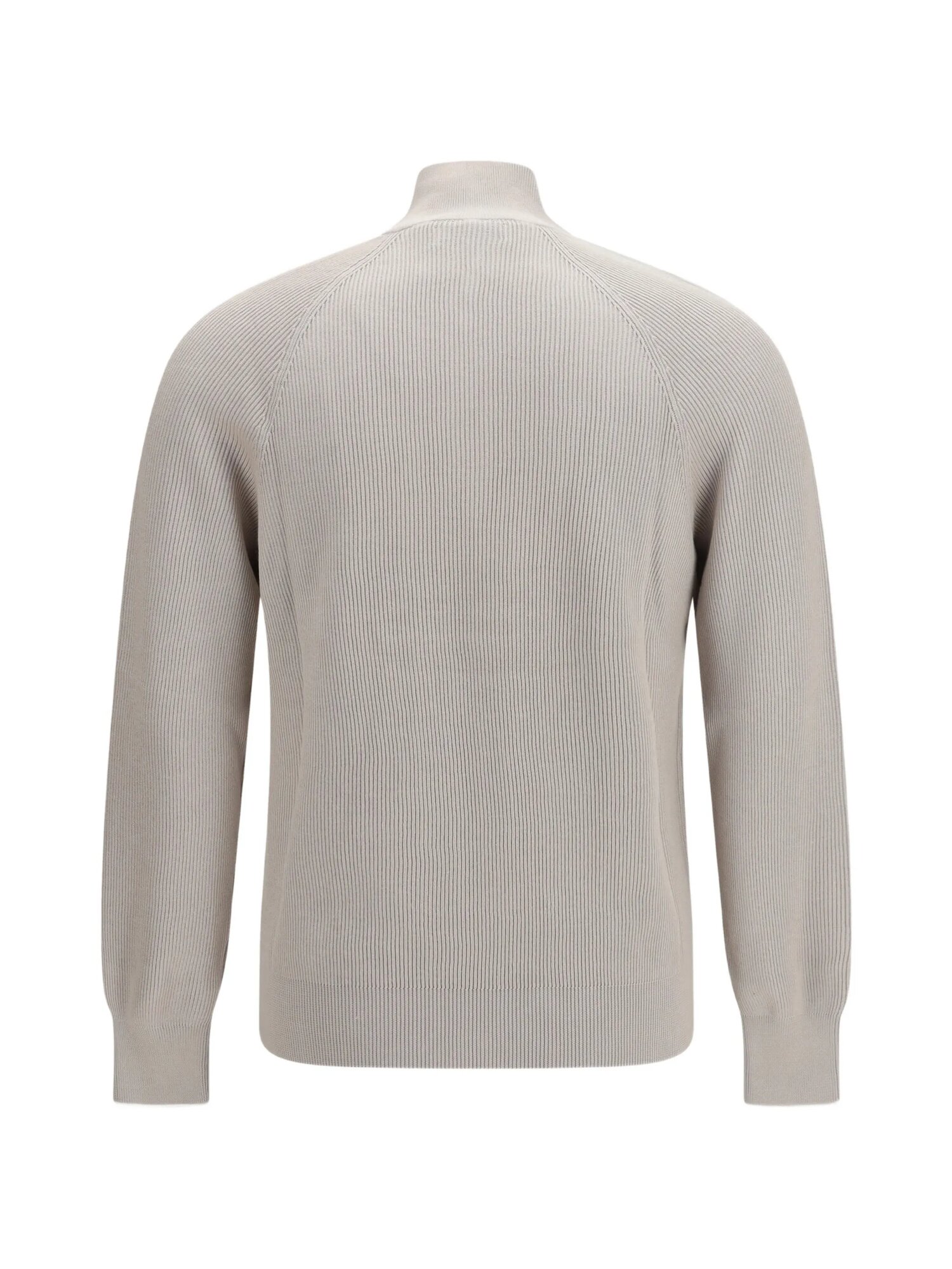 Свитер BRUNELLO CUCINELLI Ribbed-knit half-zip sweater, размер 54, , разноцветный — фото 1