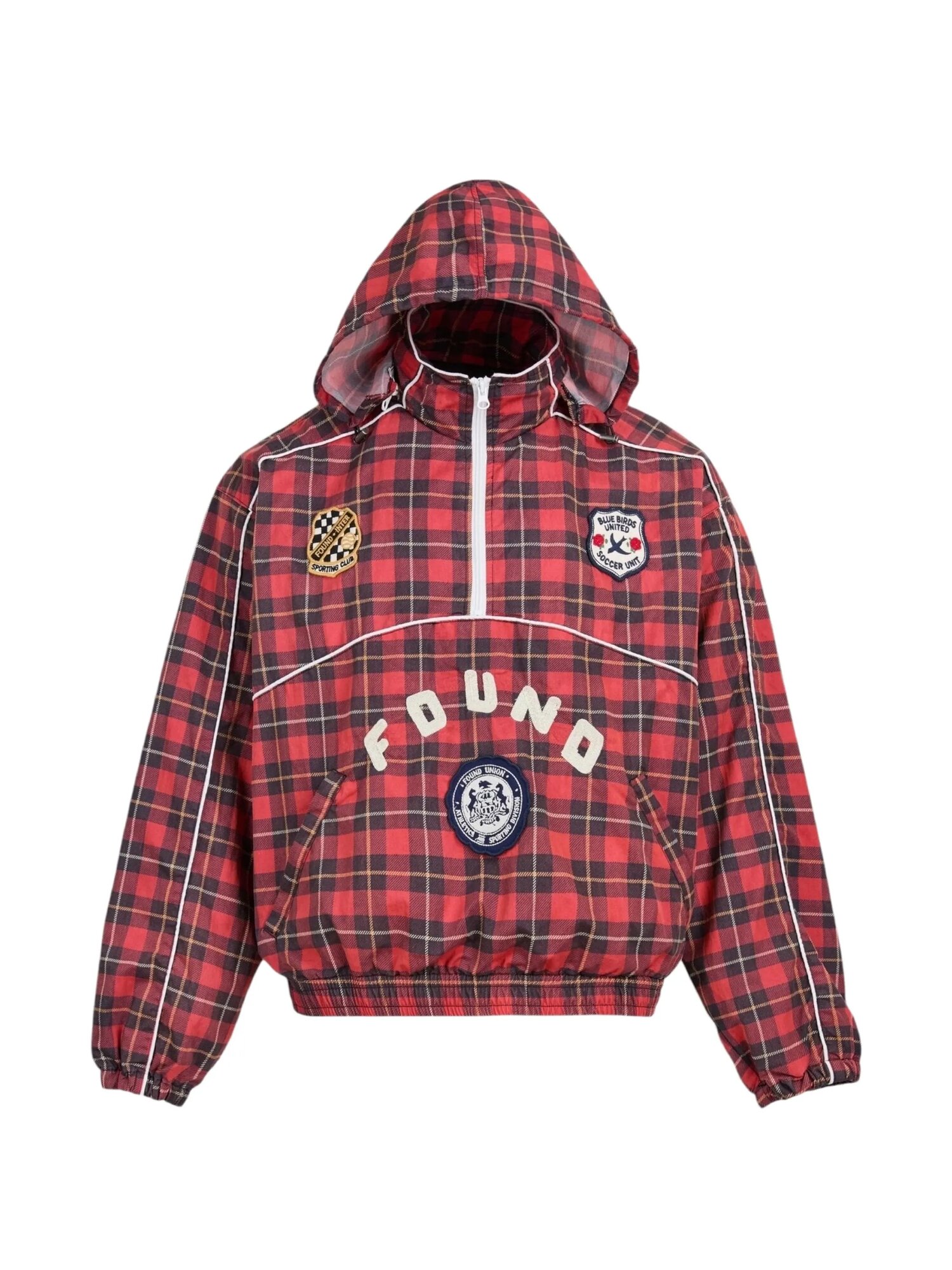 Куртка Plaid embroidered-patch track jacket