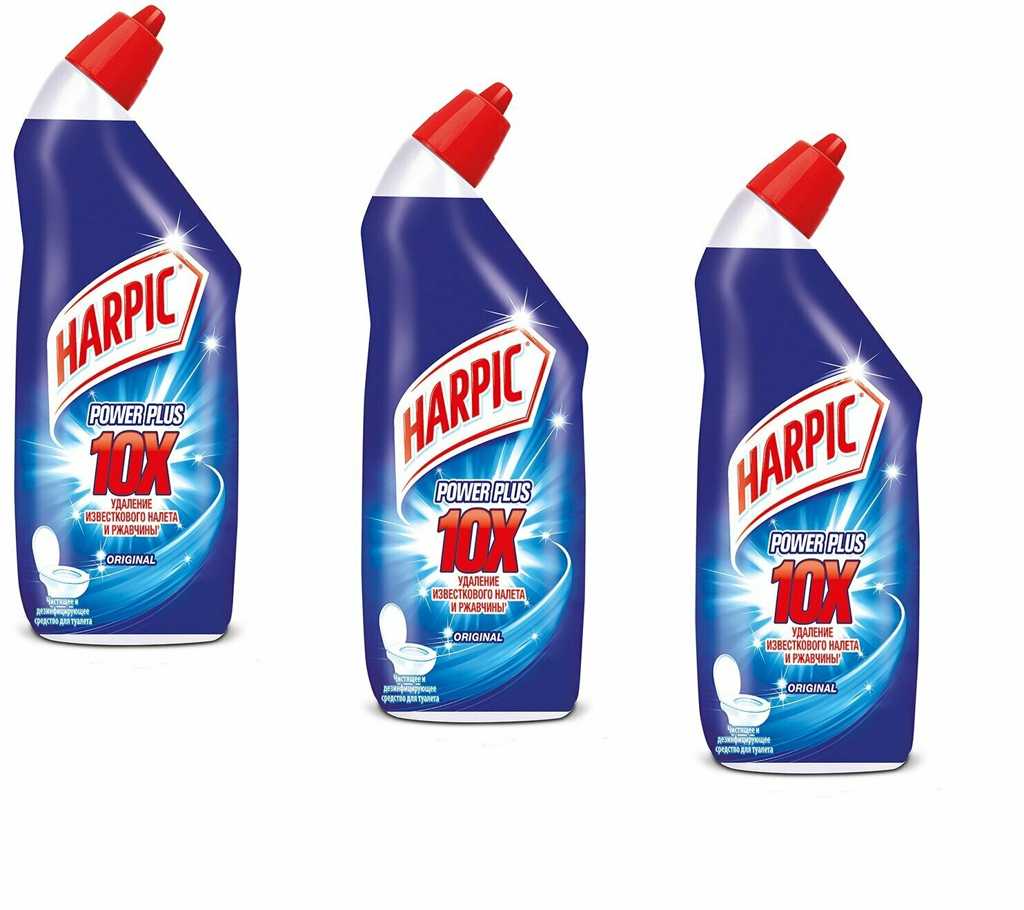 Средство Harpic Power Plus для туалета дезинфицирующее Original, 450мл 3шт