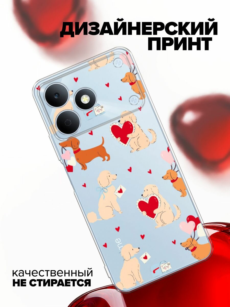 Чехол на Realme Note 80 / Реалми Нот 80 с принтом Любовь щенят — фото 1