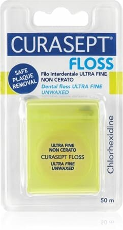 Зубная нить curasept dental floss ultra fine unwaxed, 50 м