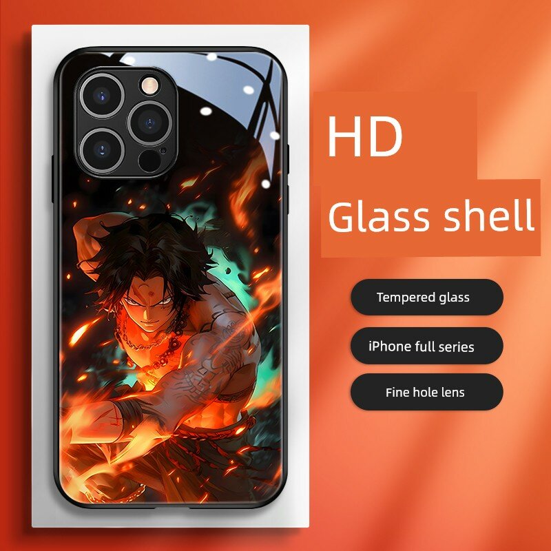 Чехол из стекла с аниме-темой Один Пират для iPhone 16 Pro Max, древний стиль, премиальная защита, совместимость с