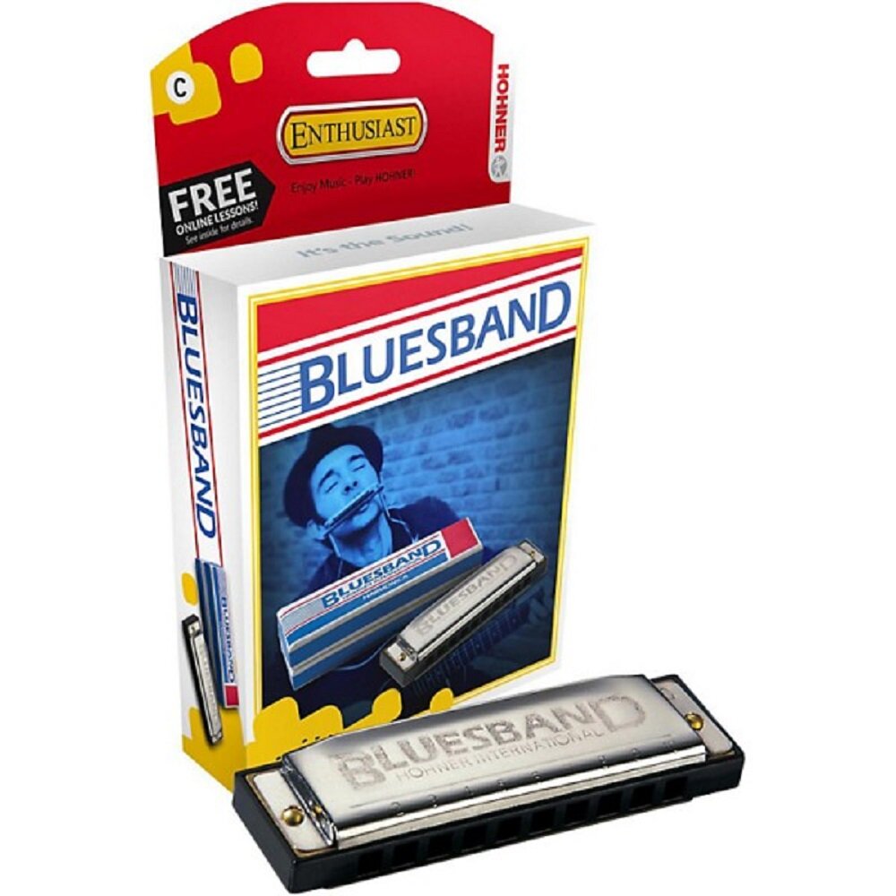 Диатоническая губная гармоника HOHNER Blues Band A-major (M55910X), 10 отверстий, серебристый
