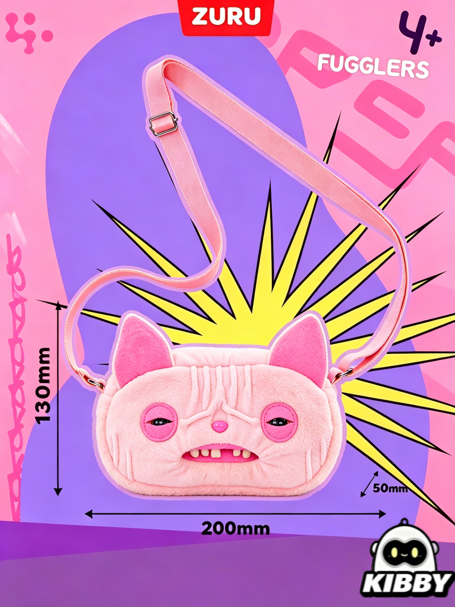 Сумка через плечо Sprout Monster: серия Big Head — Wrinkle Ding Monster (цвет кожи)