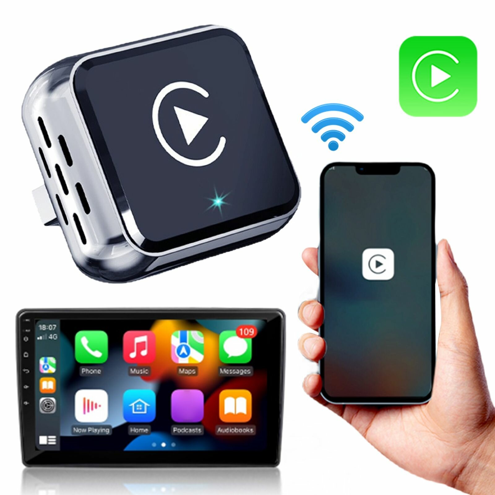 Беспроводной адаптер CarPlay, Android Auto и MirrorLink 3 в 1