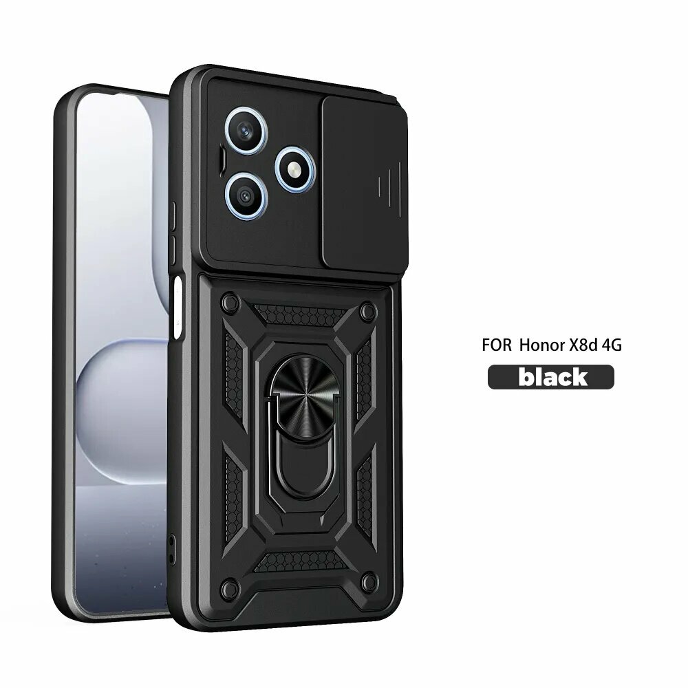 Чехол для Honor X8d / Хонор Х8d Твердый ПК Защита камеры усиленная броня сверхмощный противоударный чехол-бампер