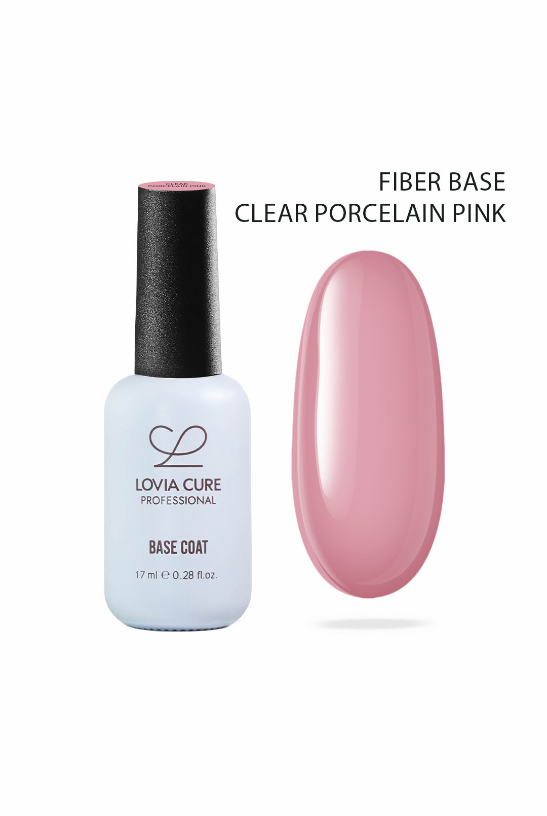 База Файбер фарфоровый розовый UV/LED Fiber Base Porcelain Pink 17 мл, LOVIA CURE