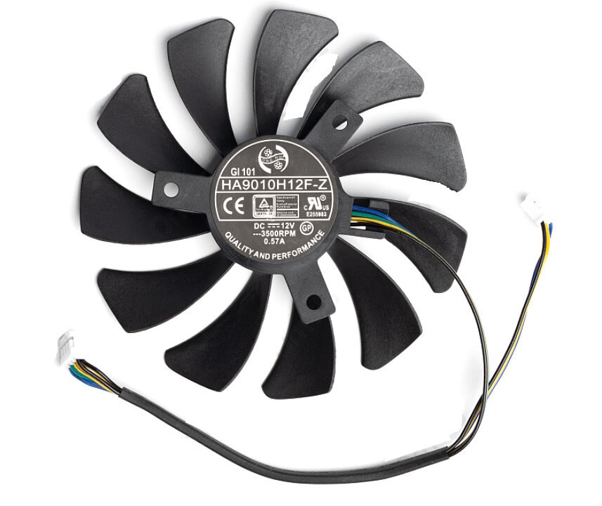 Вентилятор для видеокарты MSI, 4Pin+3Pin , 87mm, S 40mm, HA9010H12F-Z, №2