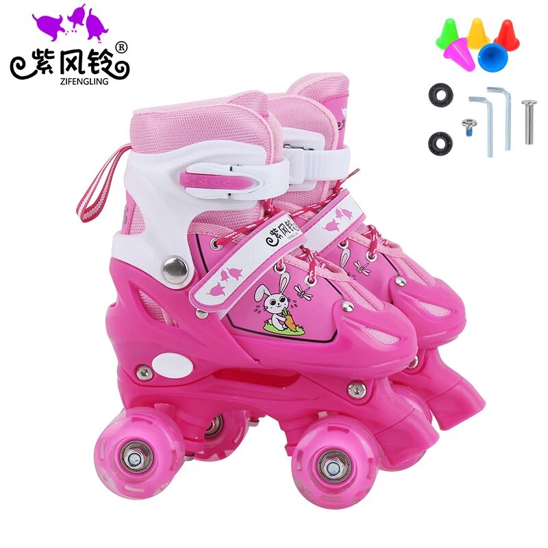 Роликовые коньки Pink Bunny только - размер L для возрастов 15+, обувь 37-42