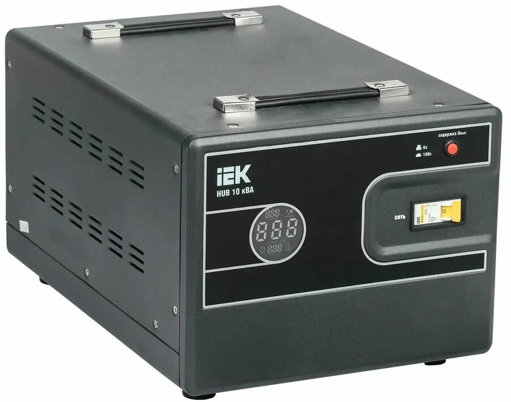 Стабилизатор напряжения однофазный 10кВА HUB переносной IEK IVS21-1-010-13