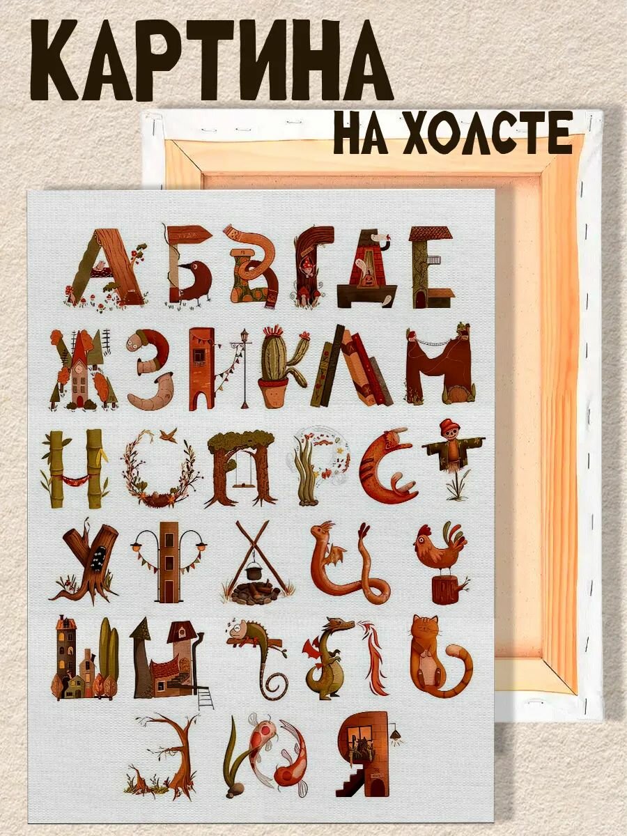 Картина на стену в детскую комнату Алфавит