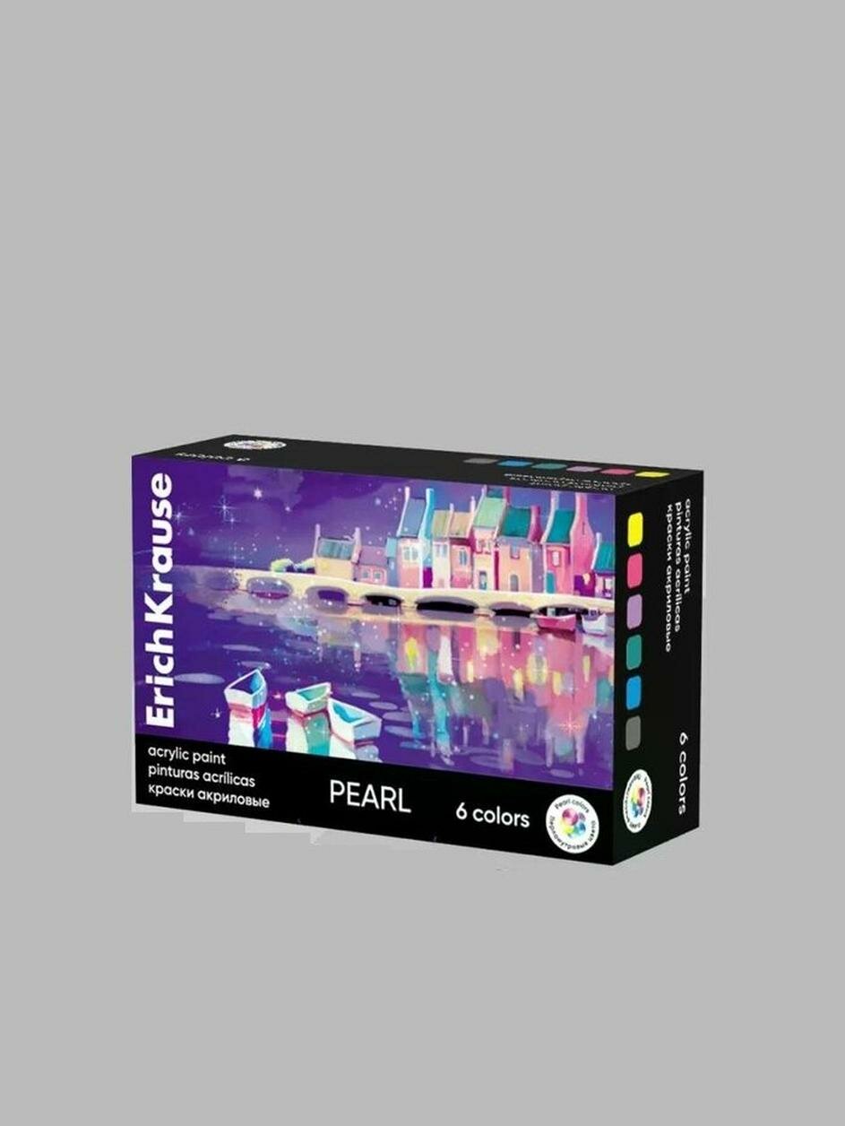 Акриловые краски 6 цветов, ErichKrause Art Spirit Pearl, 20 мл