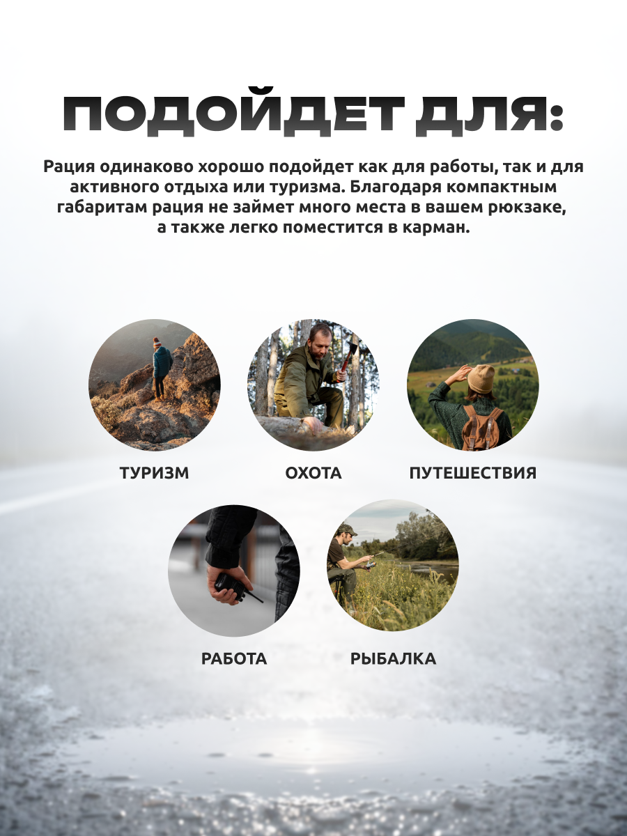 Радиостанция водонепроницаемая Baofeng BF-S5 PLUS аналоговая, 5 Вт, IP67, 136-174 МГц (VHF), 400 - 520 МГц, 1800 мАч — фото 1