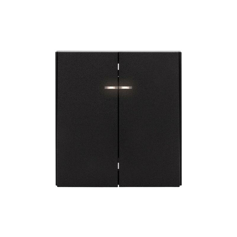 Выключатель 2-кл. СП STRONG MIELE 10А с подсветкой антрацит Kranz KR-78-0714-5
