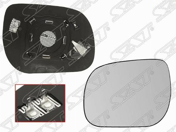 Полотно зеркала SAT ST-121-0083 Toyota RAV4 XA30 05-13 Левое Обогрев/ сферическое