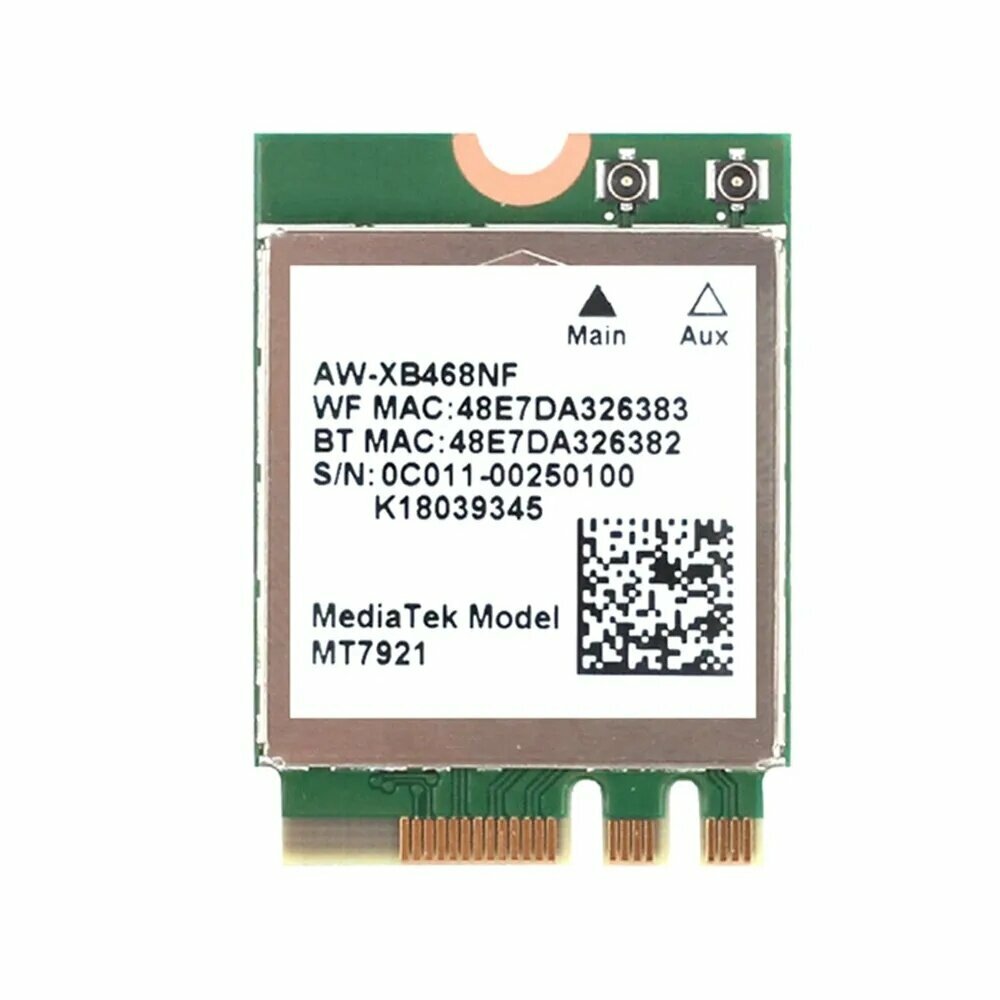MT7921 WIFI6 2.4G 5G Гигабитная сетевая карта M2 5.2 BT Network Card Настольный компьютер Ноутбук Встроенная беспроводная сетевая карта