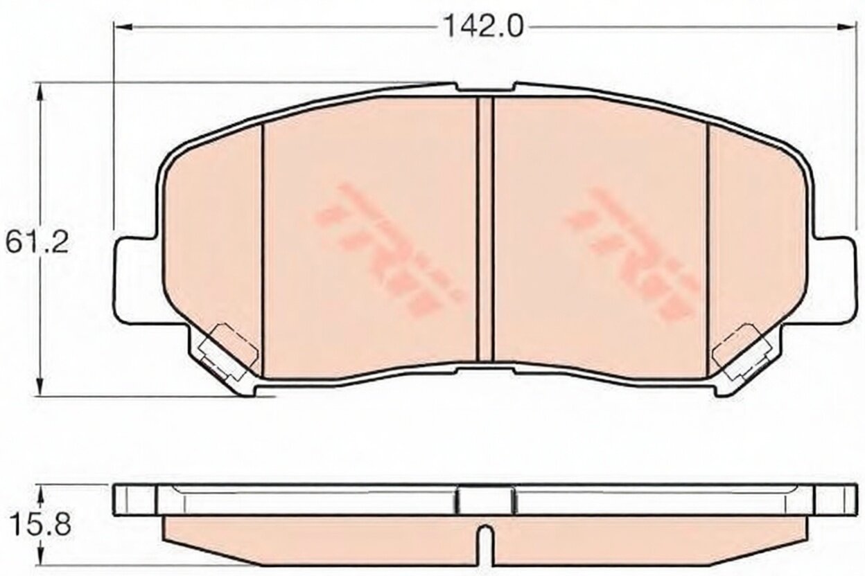 Колодки передние MAZDA CX-5 GDB3562 TRW арт. GDB3562