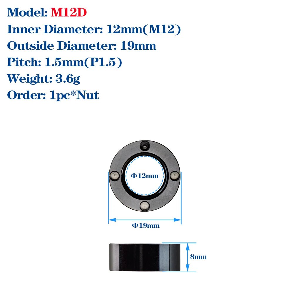 M12D Nut 1PC, гайка для велосипеда