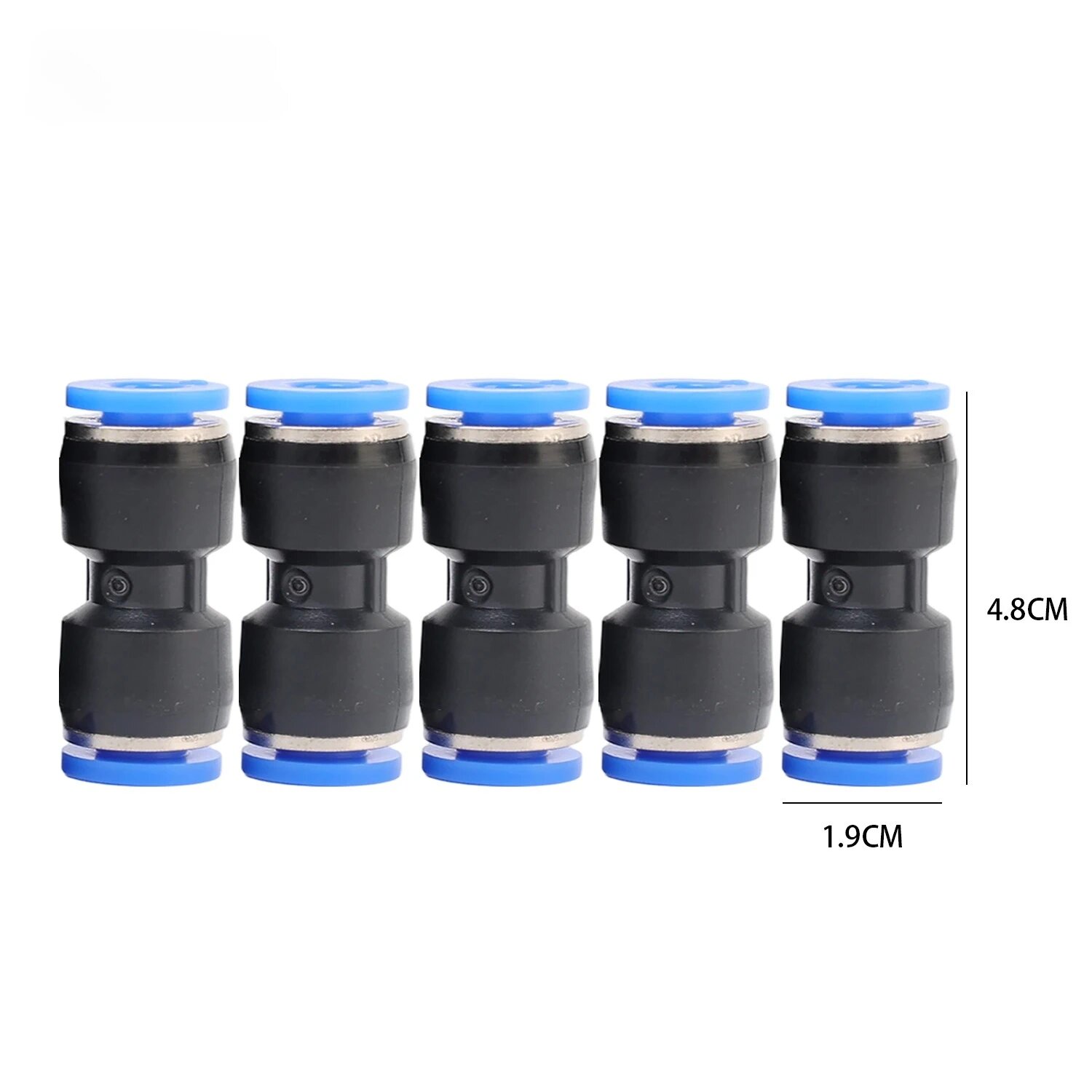 Пневматические фитинги пластиковые 4/6/8/10/12 мм черный+синий 5PCS, 12mm