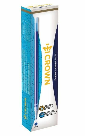 Стержень гелевый Crown "Hi-Jell" синий, 0.5мм, упаковка 12шт