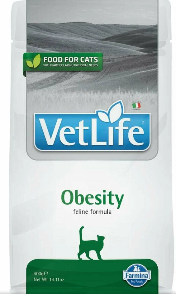 Сухой корм Farmina Vet Life Obesity (Фармина) для взрослых кошек снижение массы тела, 0,4 кг