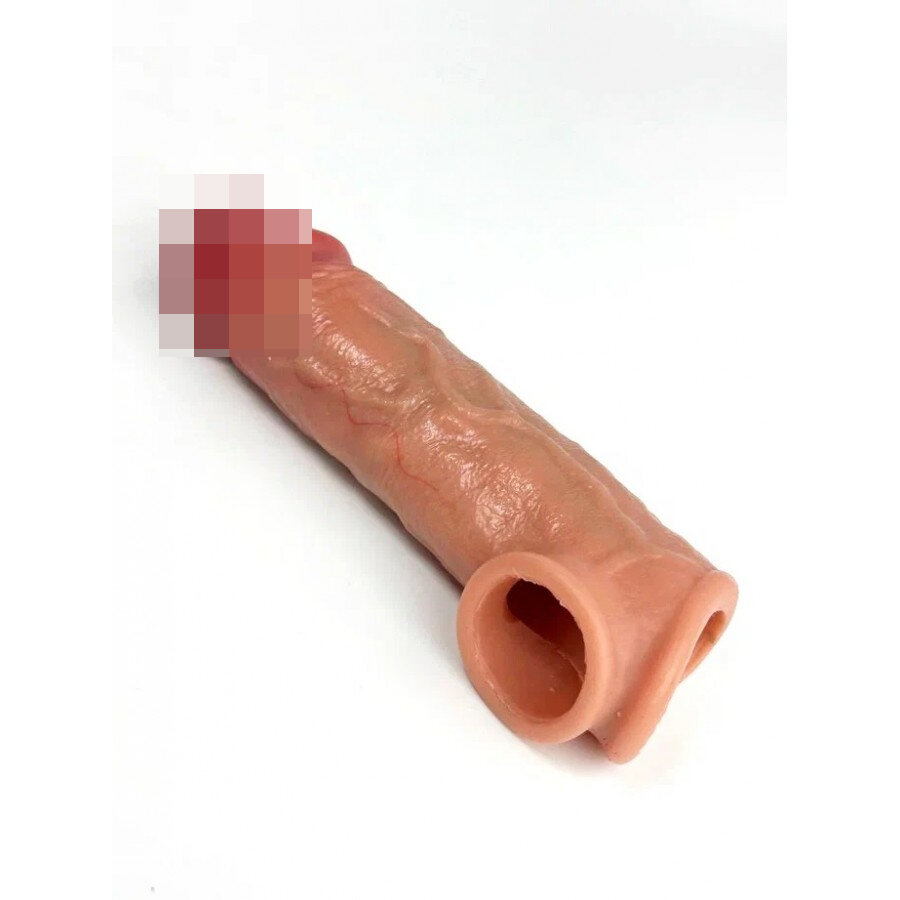 79582 Насадка для увеличения члена SGAN Sleeve M. Реалистичная, с отверстием для мошонки