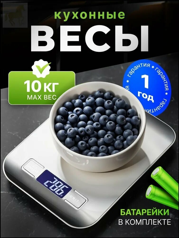 Электронные кухонные весы весы Qupi, серебристый