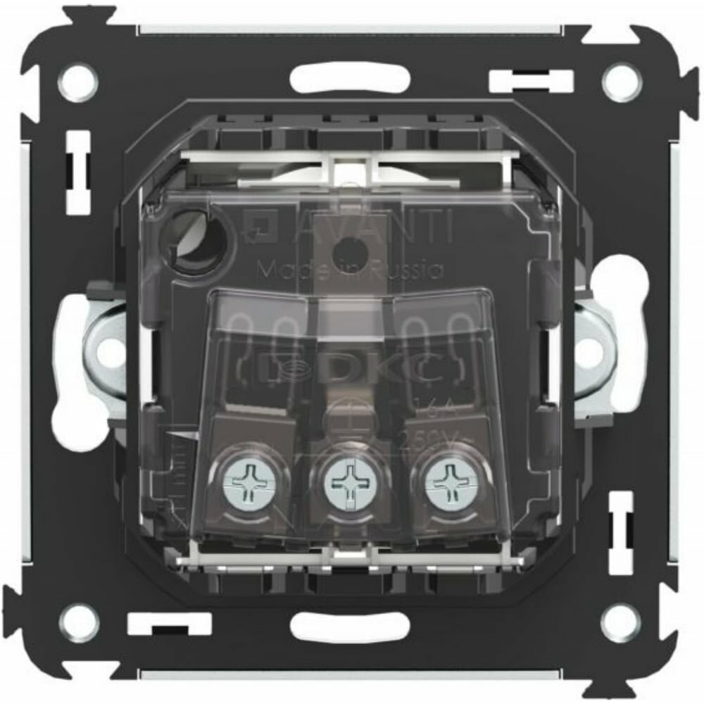 Розетка DKC, Avanti, белое облако, с защитными шторками, в стену, 2PE 4400003