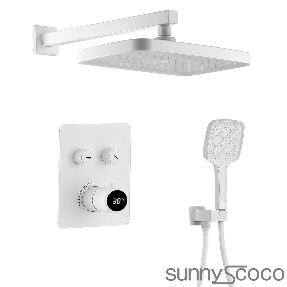 Sunnyscoco Душевой комплект белый матовый