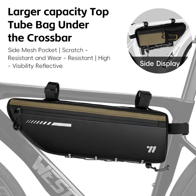 West Biking 2.6L Водонепроницаемая Сумка На Верхнюю Трубу Рамы Black-Brown
