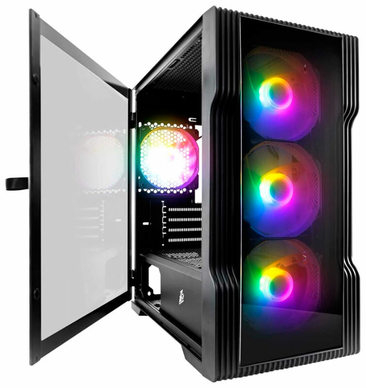 Компьютерный корпус 1STPLAYER TRILOBITE T3-G Black (T3-G-BK-4F1)