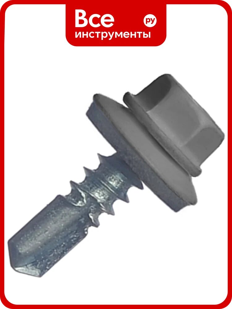 Кровельный саморез металлсервис 5.5x19, RAL 7024, 100 шт. 1220592