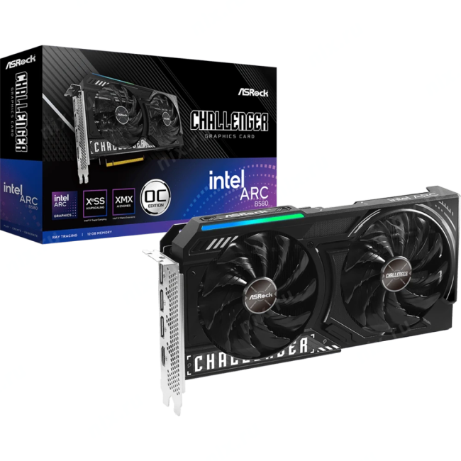 B580 CL 12GO Видеокарта ASRock Intel Arc B580 Challenger 12GB OC//B580, HDMI, DP*3, 12G, D6