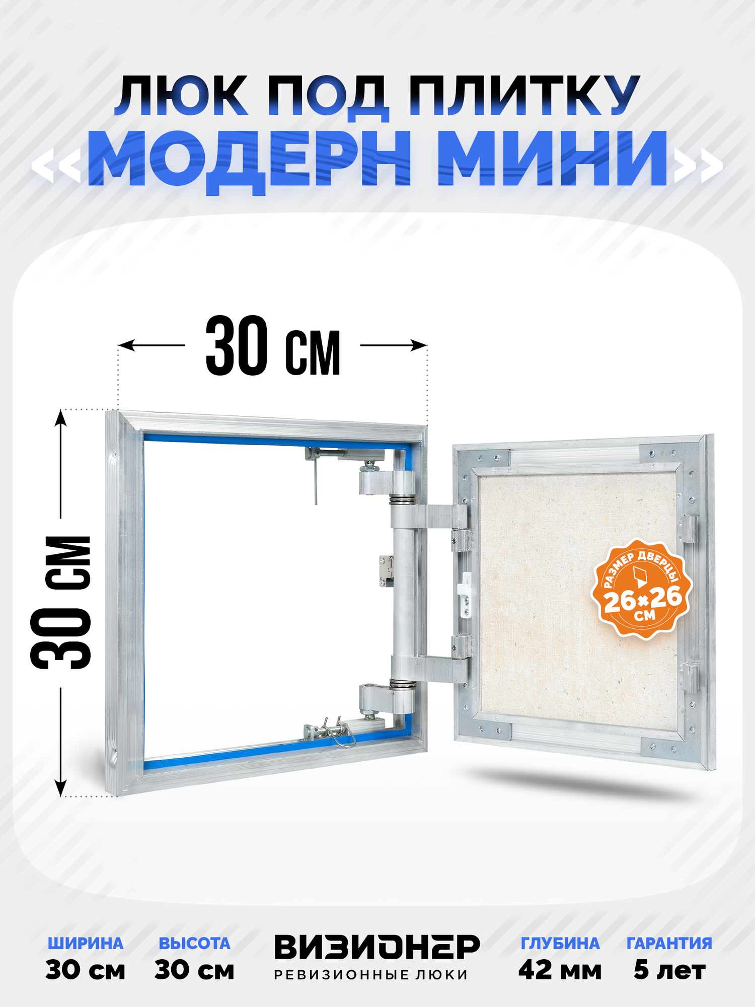 Люк под плитку Визионер Модерн Мини 300х300 мм