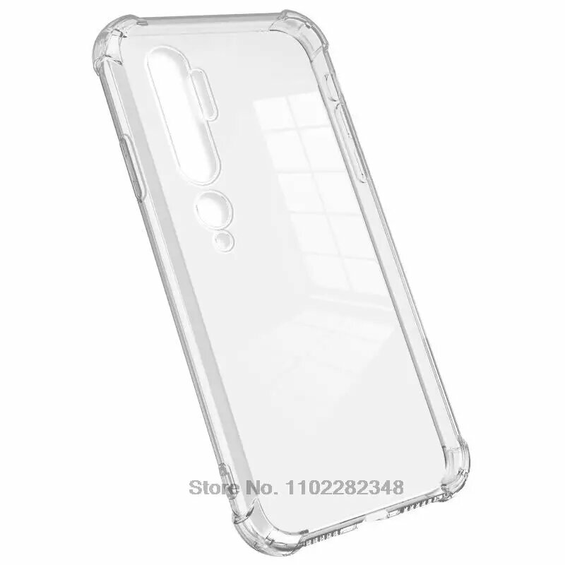 Противоударный чехол Mi Note 10, прозрачный, TPU