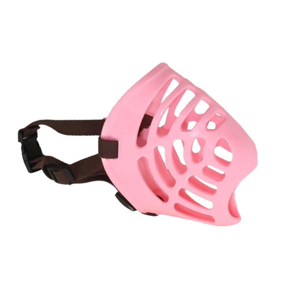 Намордник для собак силиконовый регулируемый желтый зеленый розовый S, Pink