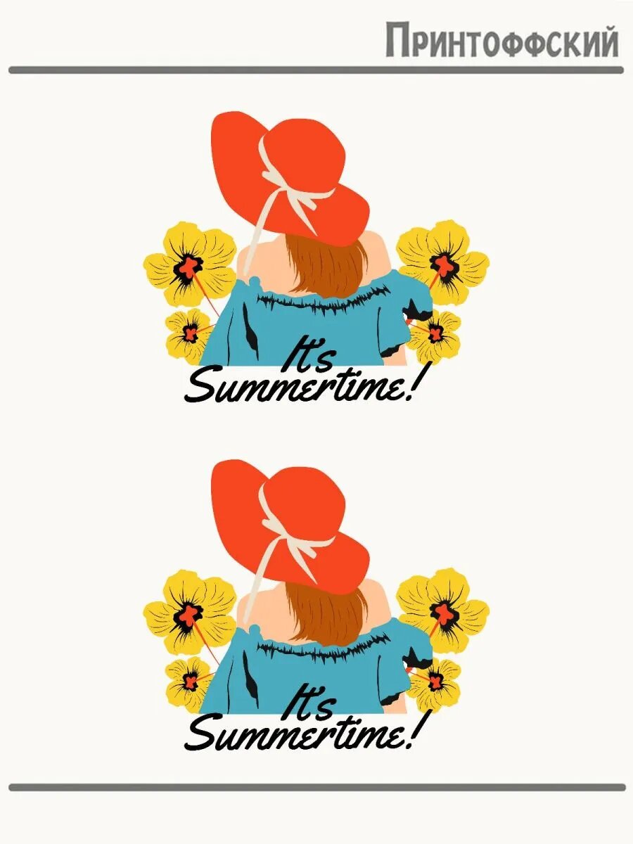 2-е (Две) Термонаклейки It's Summertime