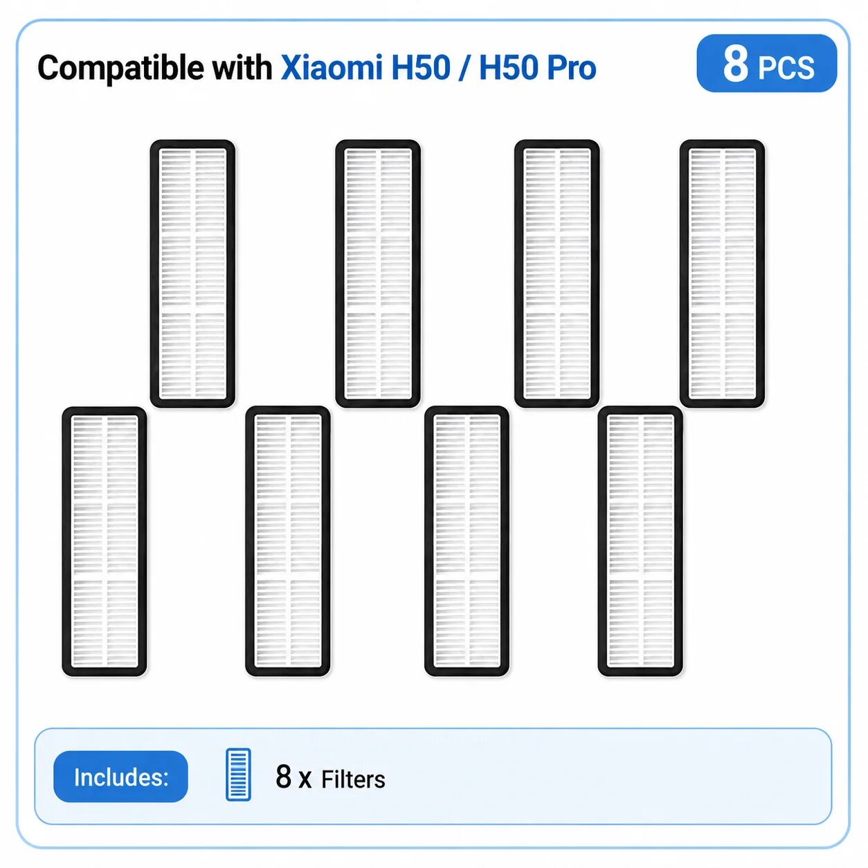 Аксессуары для робота-пылесоса Xiaomi H50/H50 Pro 8 Filters