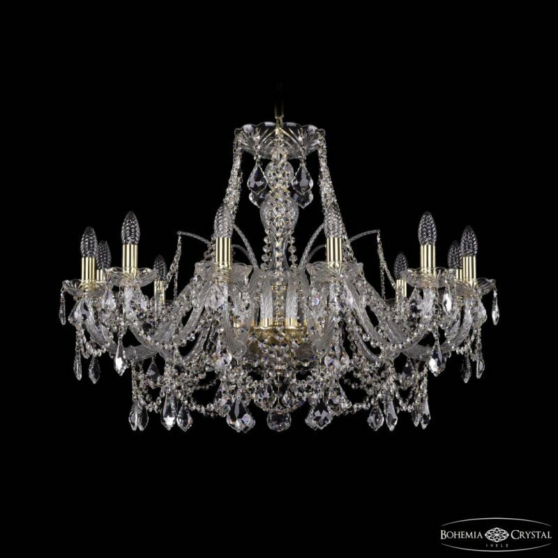 Подвесная люстра Bohemia Ivele Crystal 1411 1411/12/300 G Leafs