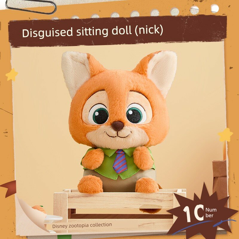 MINISO Disney Zootopia Плюшевая Игрушка Мягкая Кукла 10-й Образ Ник Сидящая Фигурка