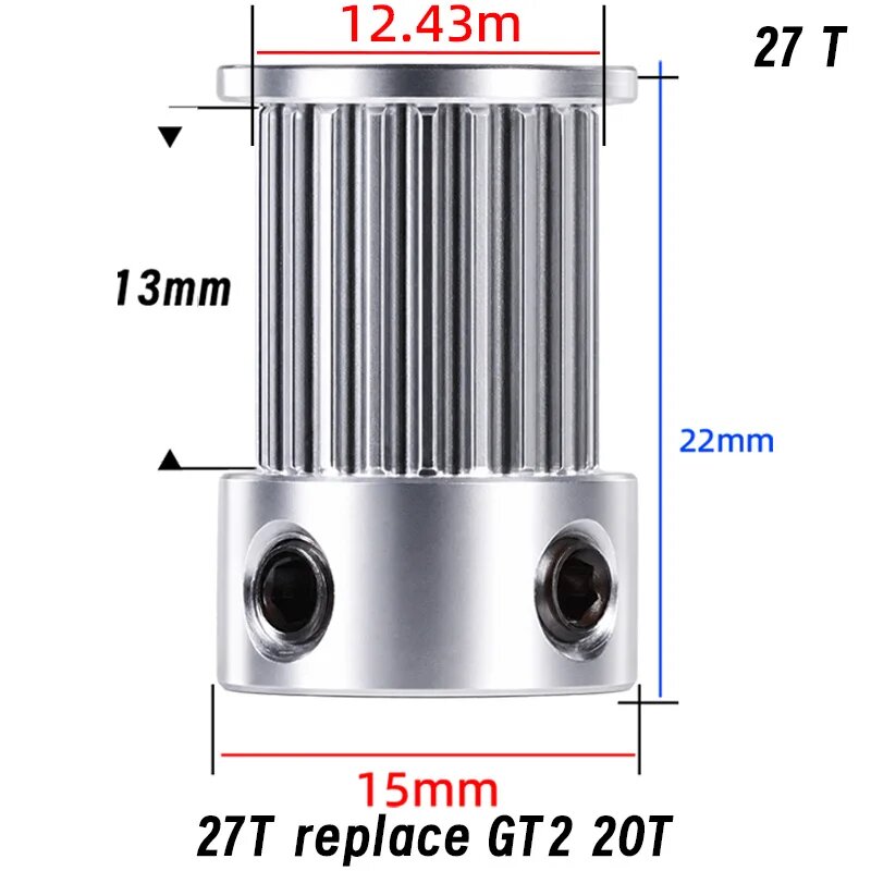 Ремень GATES 1.5GT для 3D-принтера Mellow 2, 27T 12mm Pulley