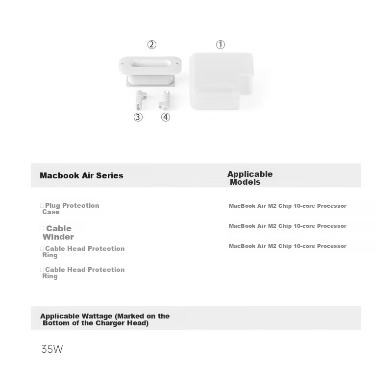 Защитный чехол для зарядного устройства MacBook 35W с органайзером для кабеля под модели Air/Pro Цвет：35W защитный