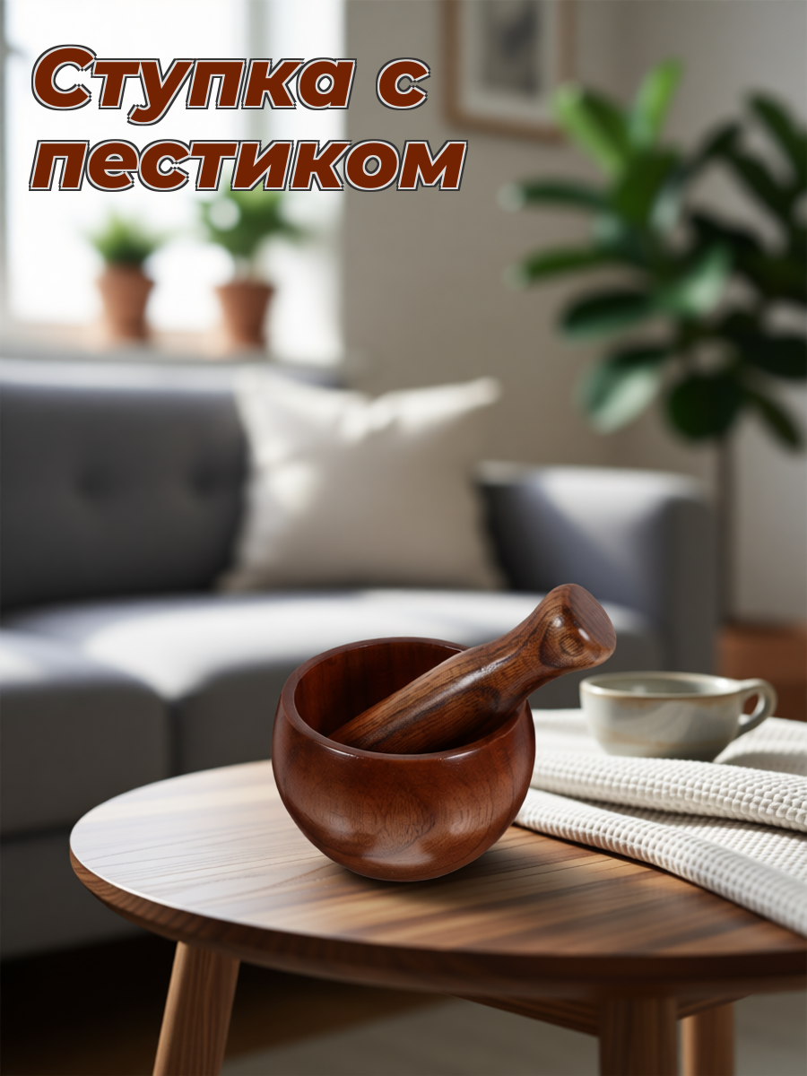 Набор Из Дерева Для Измельчения Пряностей 1 Шт Цвет Темно-Коричневый Размер 11.80X11.80X7.70Cm