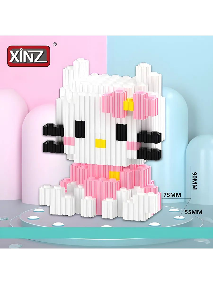 3D Конструктор из мини-блоков: Хэллоу Китти / Sanrio / 546 деталей