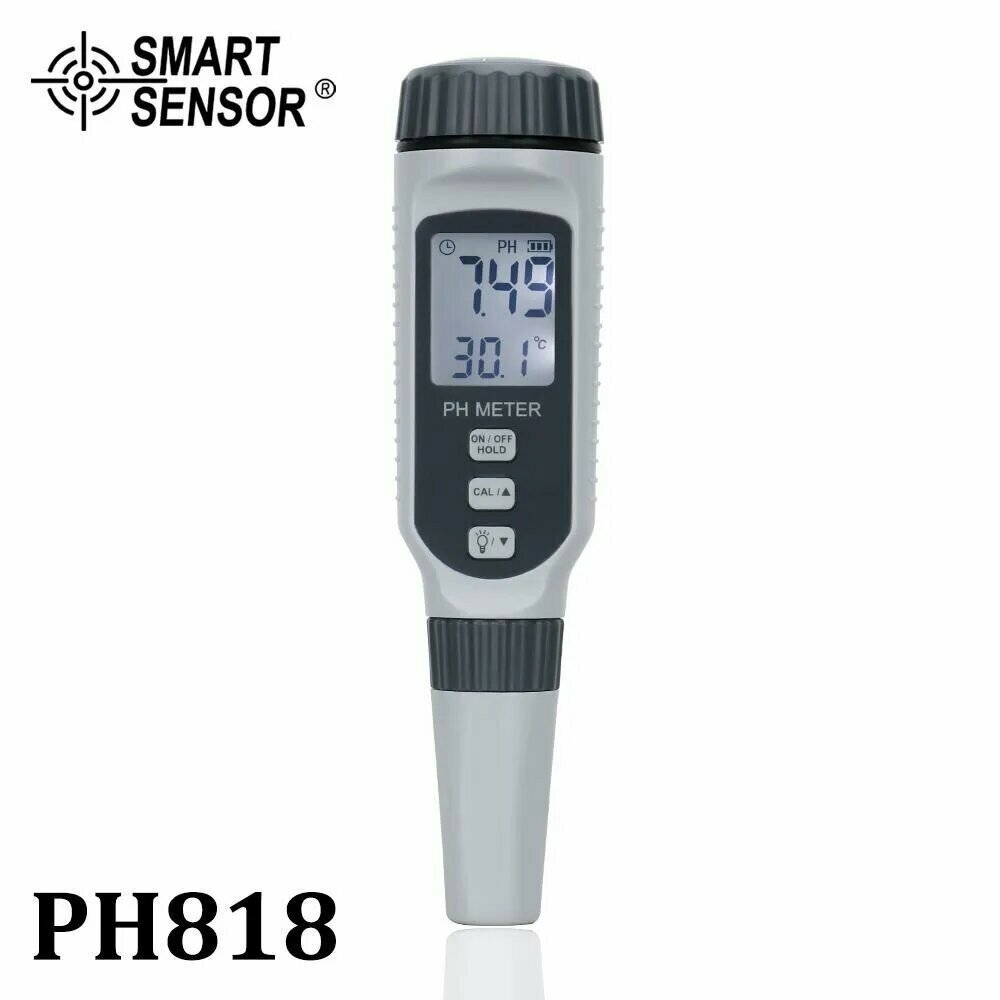PH метр для воды цифровой Smart Sensor PH818, набор для калибровки, PH тестер