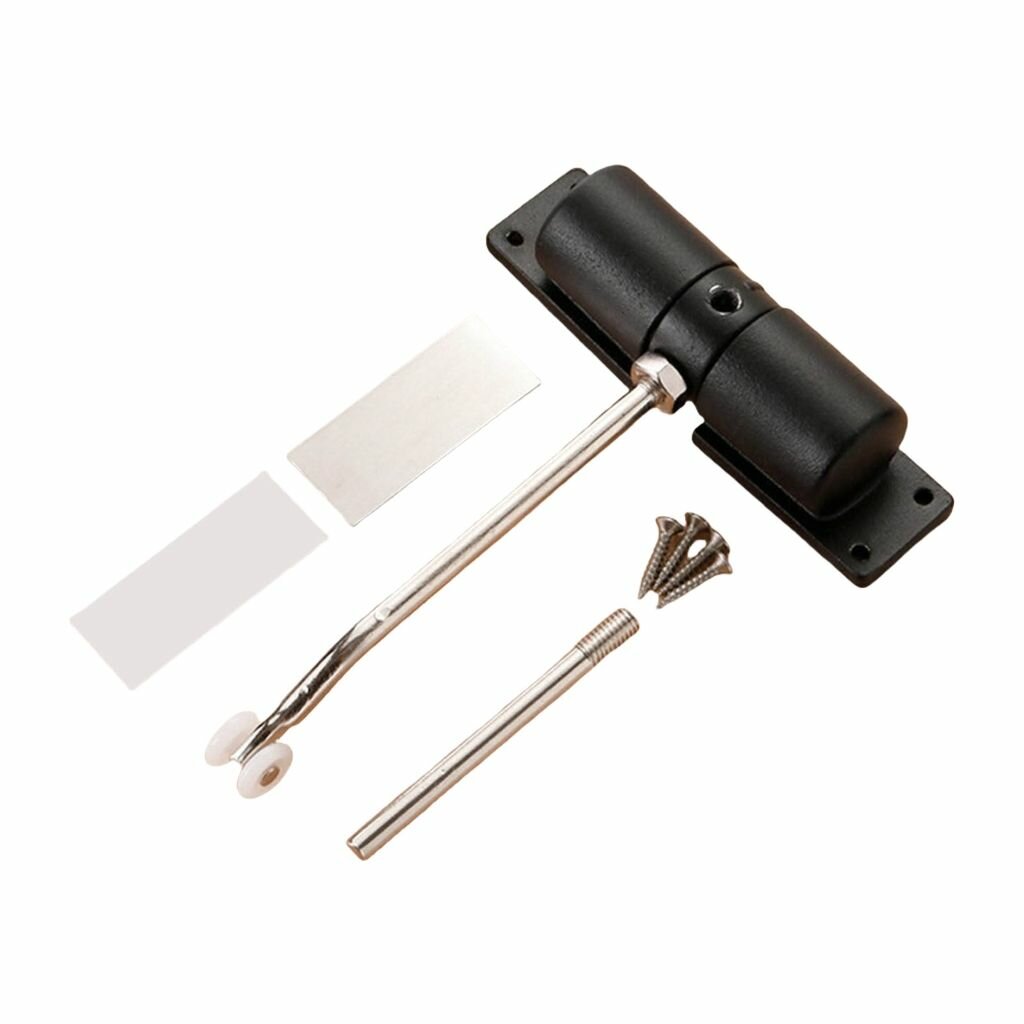 Скрытый дверной доводчик с двойной пружиной-черный