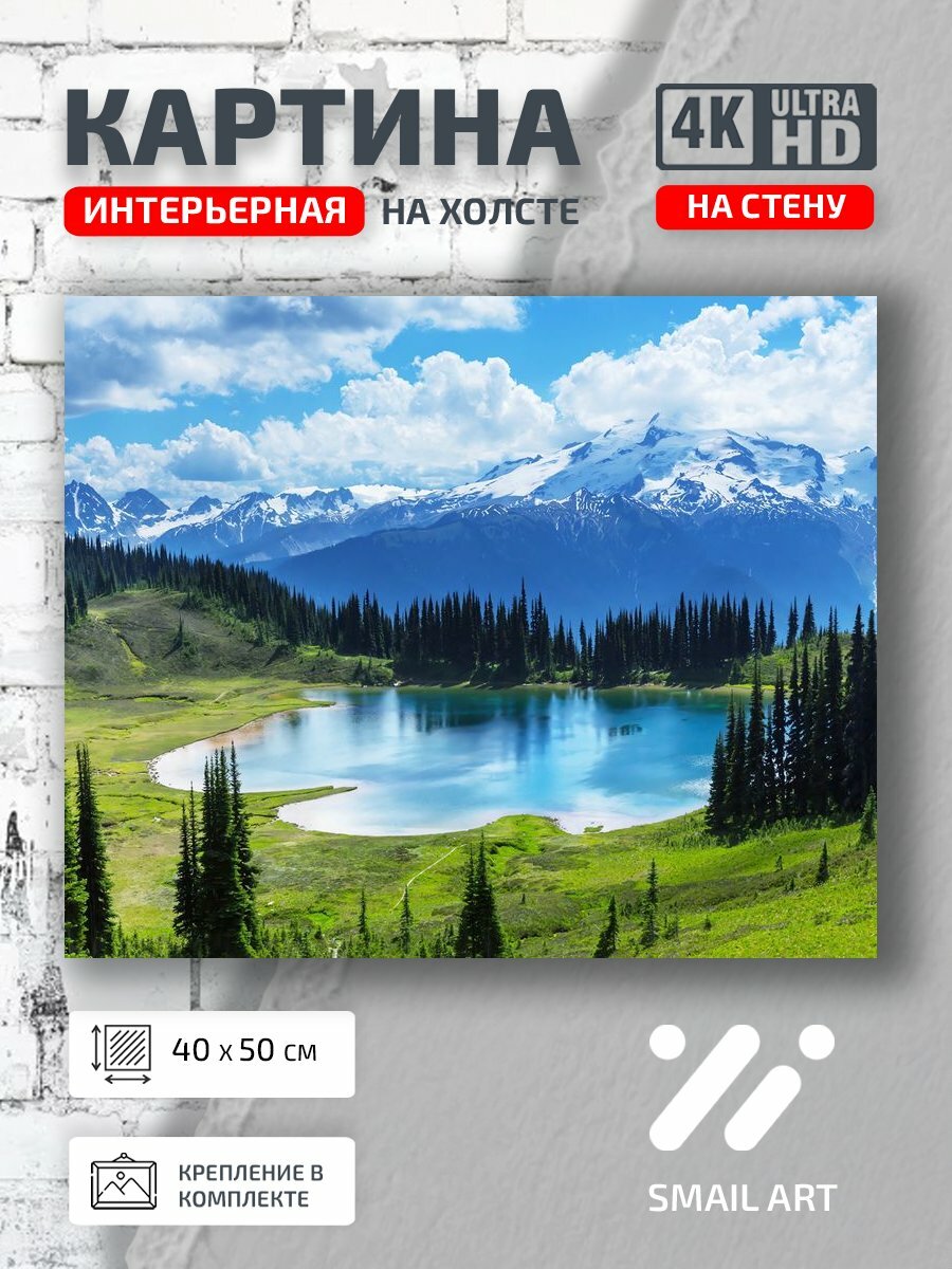 Картина на холсте интерьерная 40 на 50 на стену Долина Landscape для кафе пейзаж интерьер